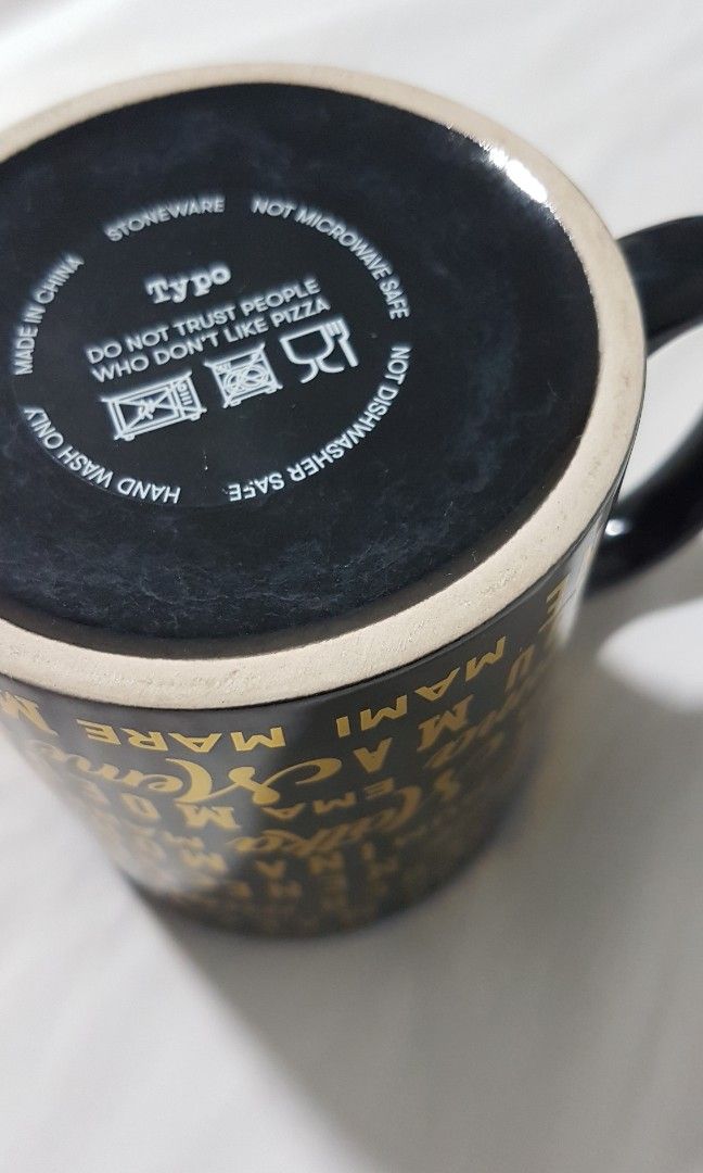 TYPO mug in black and gold mother in different languages, Furniture ...