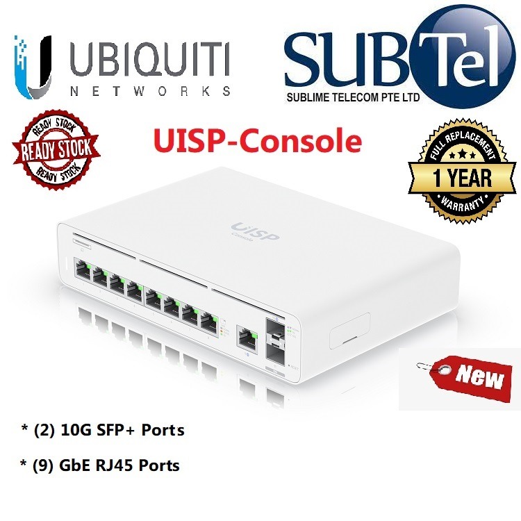 UISP-Console Ubiquiti 10G SFP+ GbE RJ45 ports Router Switch WiFi ...