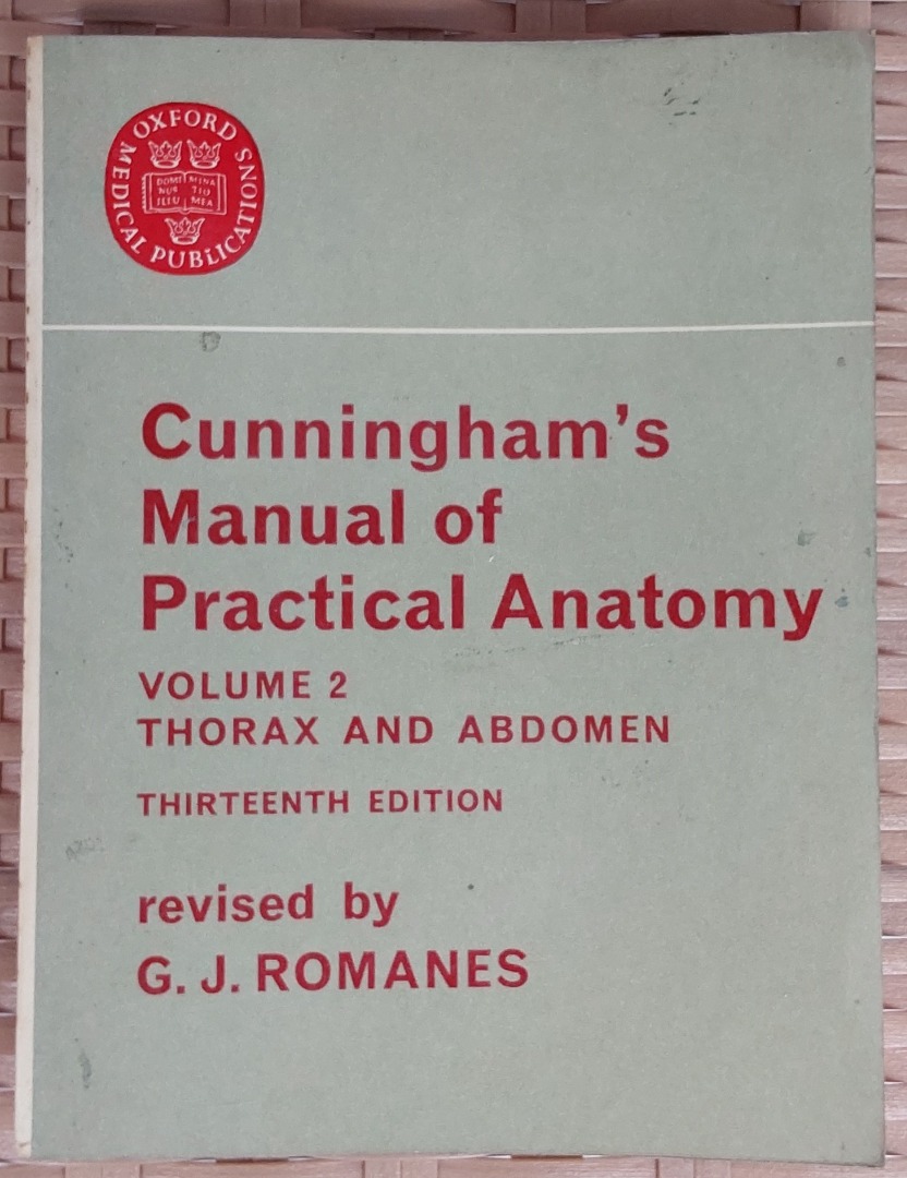 VINTAGE 1968 - Cunningham's Manual of Practical Anatomy Vol. 2: Thorax ...