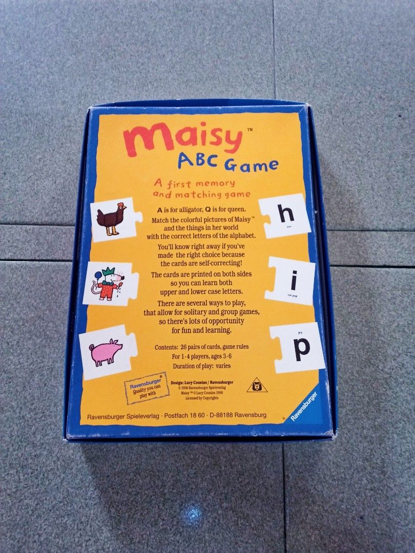 Vintage 1996 Maisy ABC Game - A First Memory & Matching Game, Puzzle ...