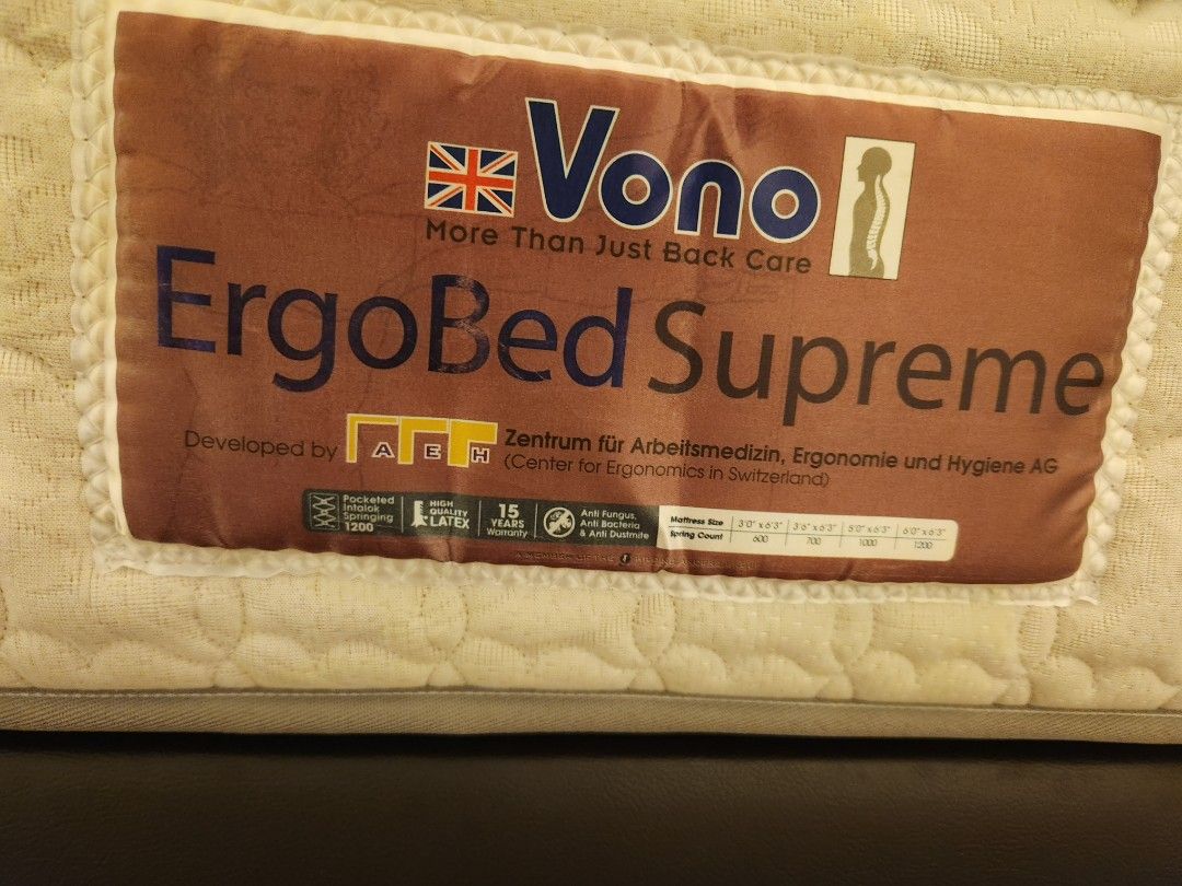 Vono ErgoBed Supreme with head board included, Furniture & Home Living ...