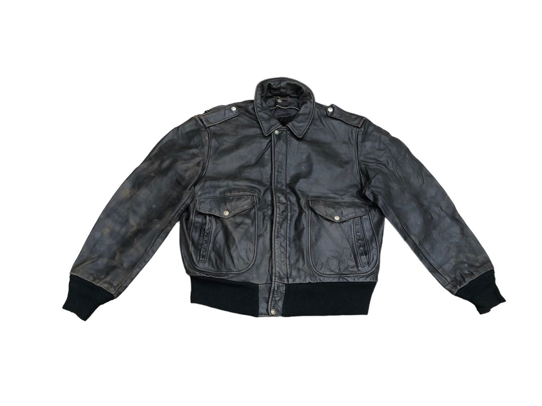 Vtg 80s SCHOTT Bros NYC Leather Bomber Flight Jacket, Men's Fashion, Coats, Jackets and ...