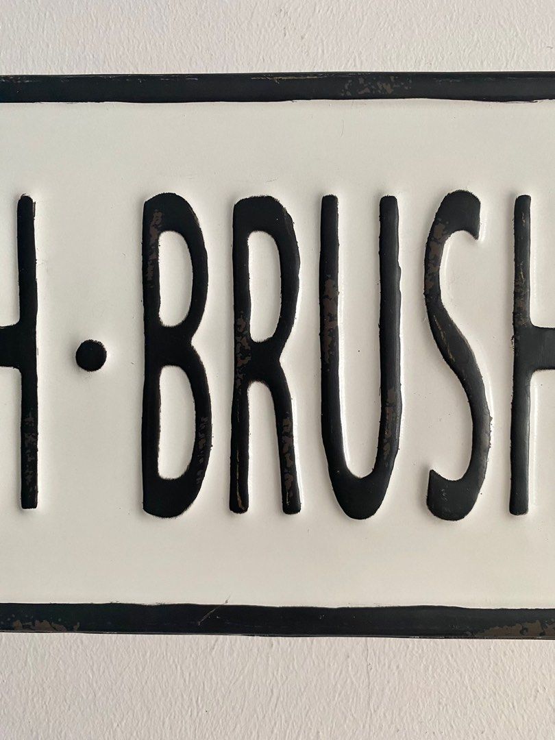 Wash brush floss wall signage plaque, Furniture & Home Living, Home ...