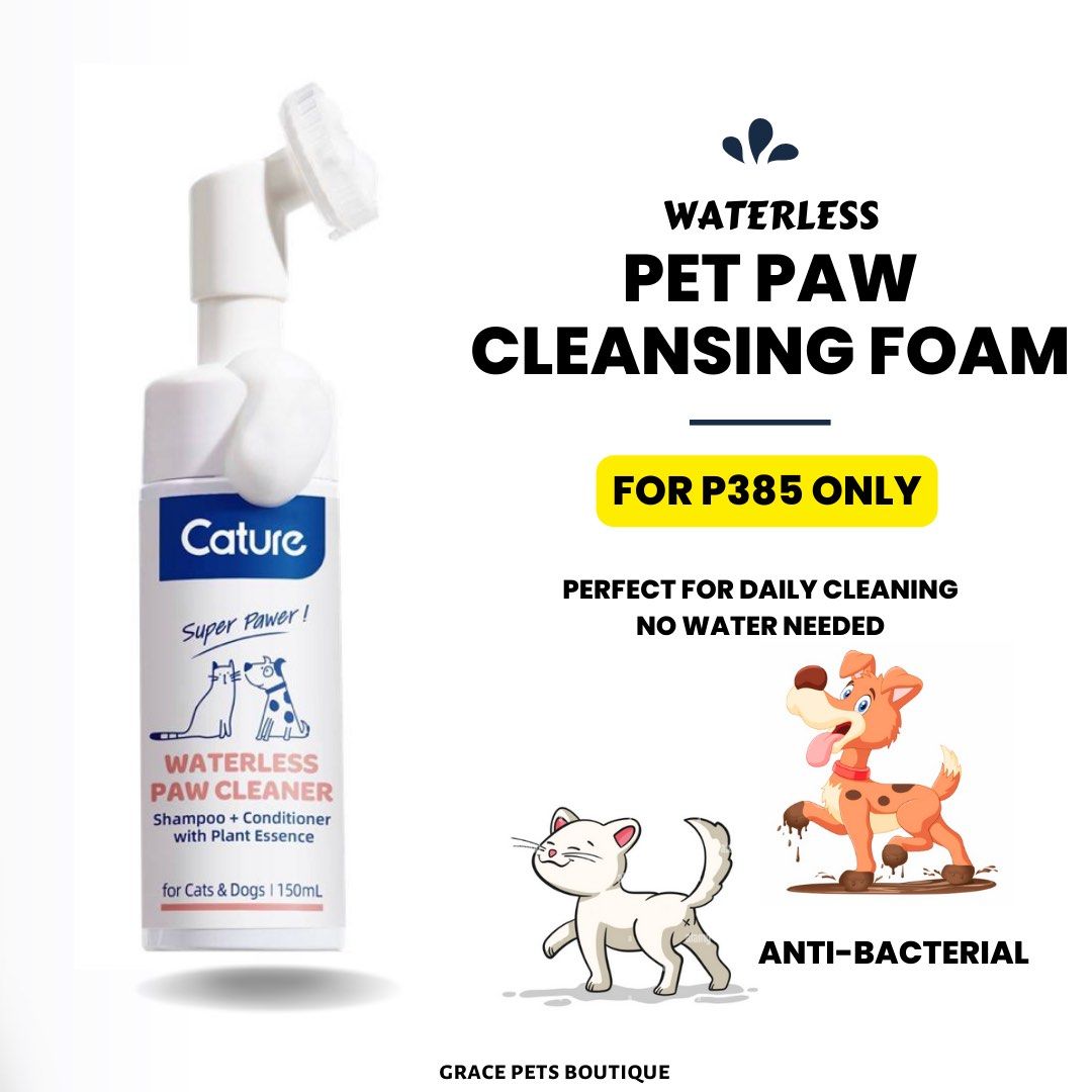 Waterless Pet Paw Cleansing Foam 150ml for Cats and Dogs, Pet Supplies ...