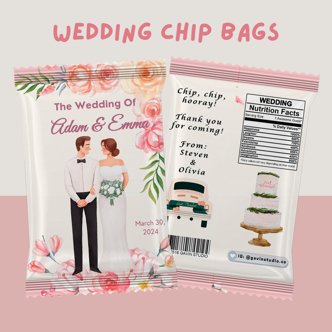 Wedding Chip Bag Customised Chip Bags Wedding Gift Door Gifts Party ...