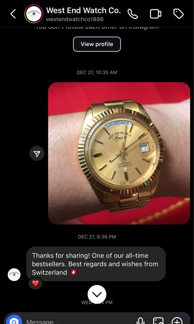 WEST END WATCH CO SOWAR PRIMA 25 JEWELS SWISS MADE, Men's Fashion ...