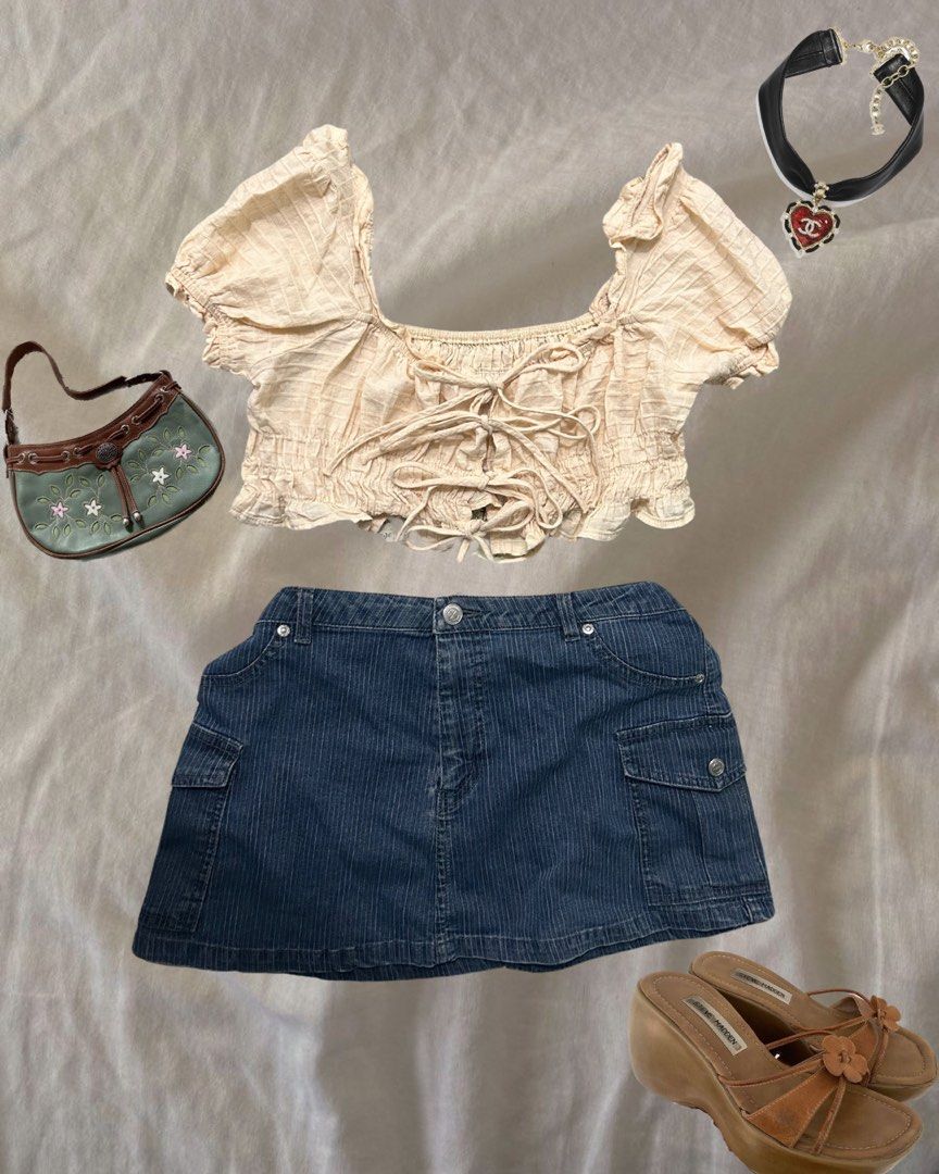 Yellow Pastel Coquette Ribbon Milkmaid Top, Women's Fashion, Tops ...