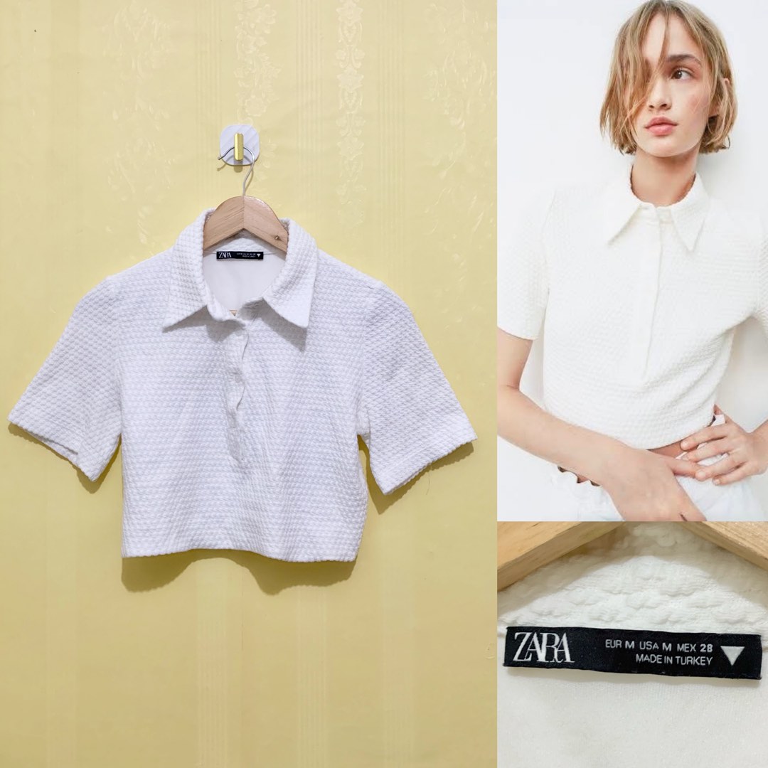 Zara textured top, Women's Fashion, Tops, Blouses on Carousell