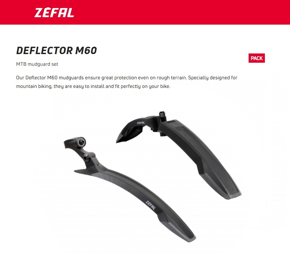 Zefal DEFLECTOR M60 MTB Mudguard Set Fender, Sports Equipment, Bicycles ...