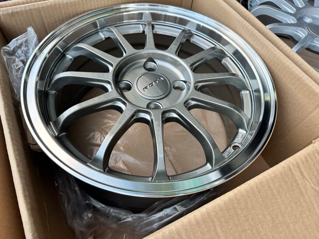15” Rota SFR Steel Grey/ Polish lip mags 4Holes pcd 100 Bnew, Car Parts ...