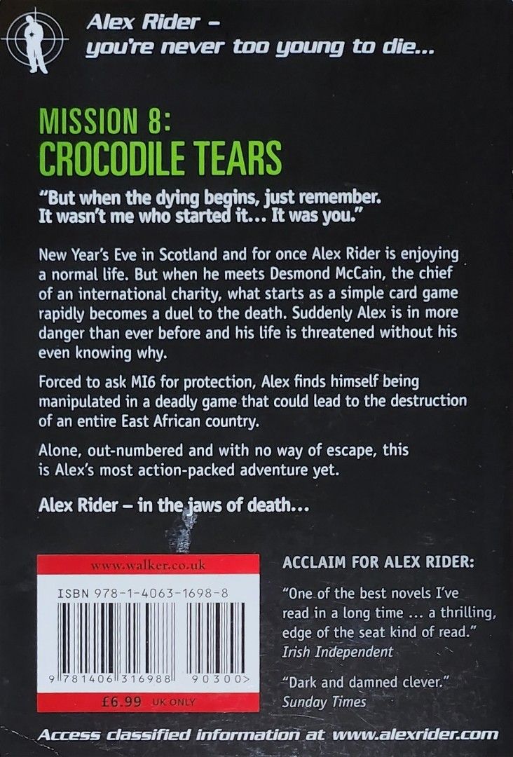 Alex Rider: Crocodile Tears, Hobbies & Toys, Books & Magazines, Fiction ...