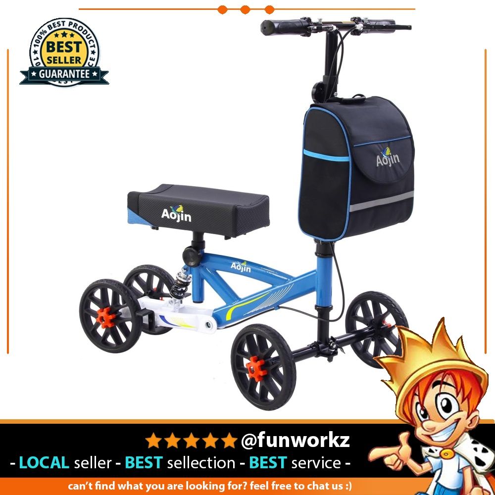 Aojin Steerable Knee Scooter with 8" Front Wheels Deluxe Medical ...