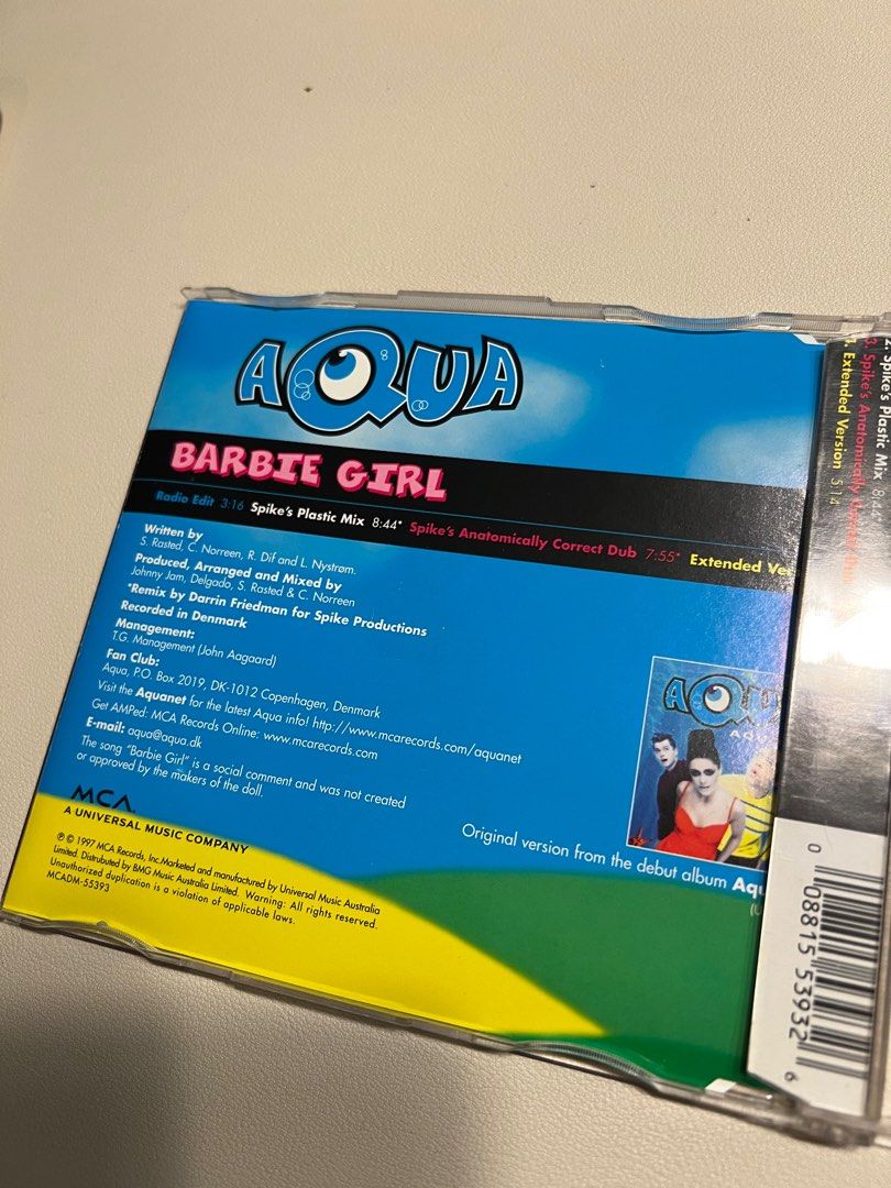 Aqua Barbie Girl Cd Single Hobbies And Toys Music And Media Cds And Dvds On Carousell
