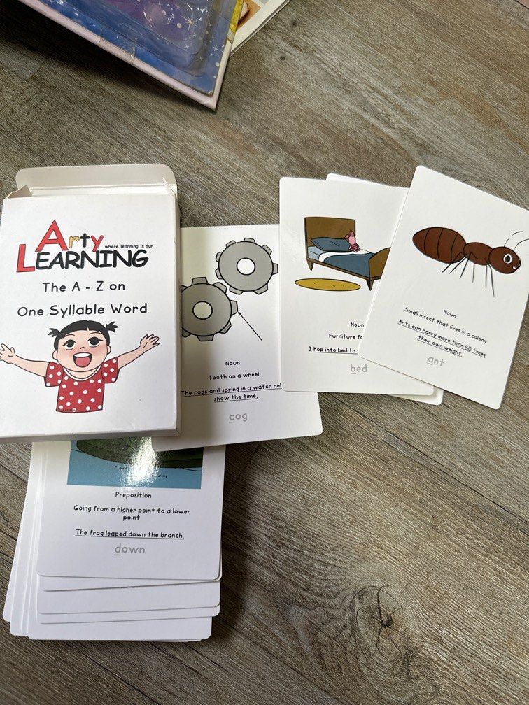 Arty Learning A-Z Flash cards, Hobbies & Toys, Toys & Games on Carousell