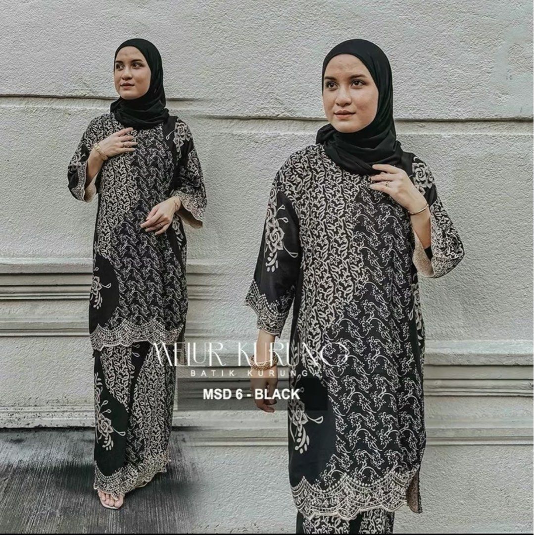 RENT Asikin Ahmad Batik Lace Premium (Black), Women's Fashion, Muslimah ...