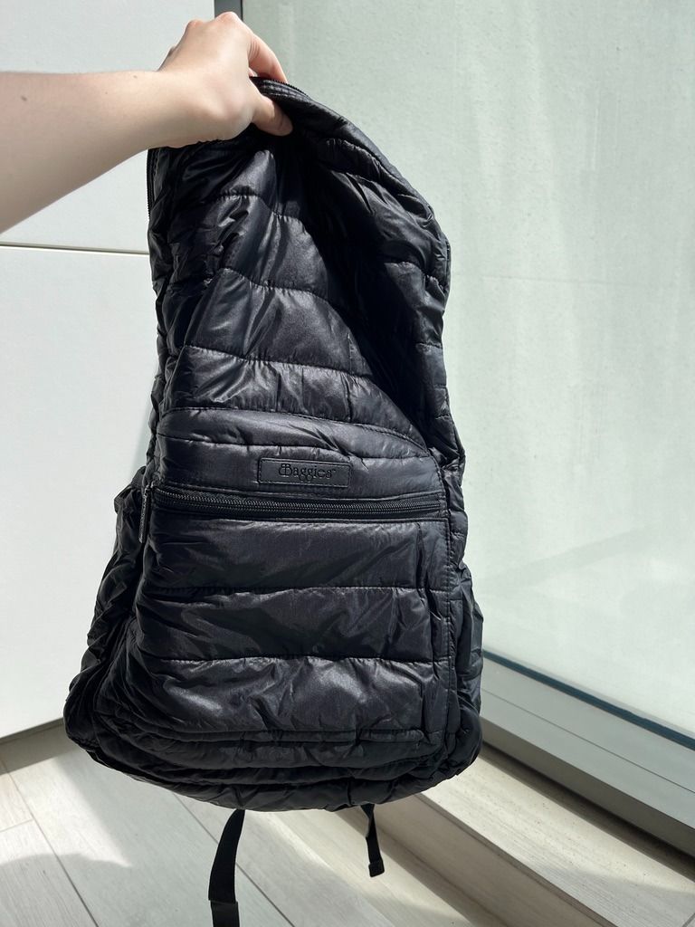 B.Baggies foldable quilted nylon large backpack (black), Men's Fashion ...