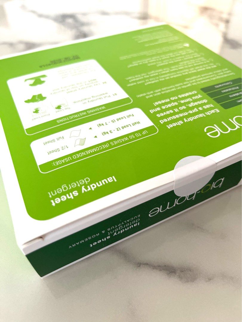 Bio-home laundry sheet detergent Eucalyptus and rosemary, Furniture & Home Living, Cleaning ...