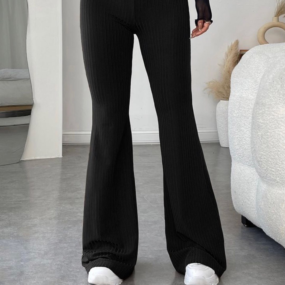 Black flare pants black Cotton Flare Pants Stretchable Pants FLARE ...