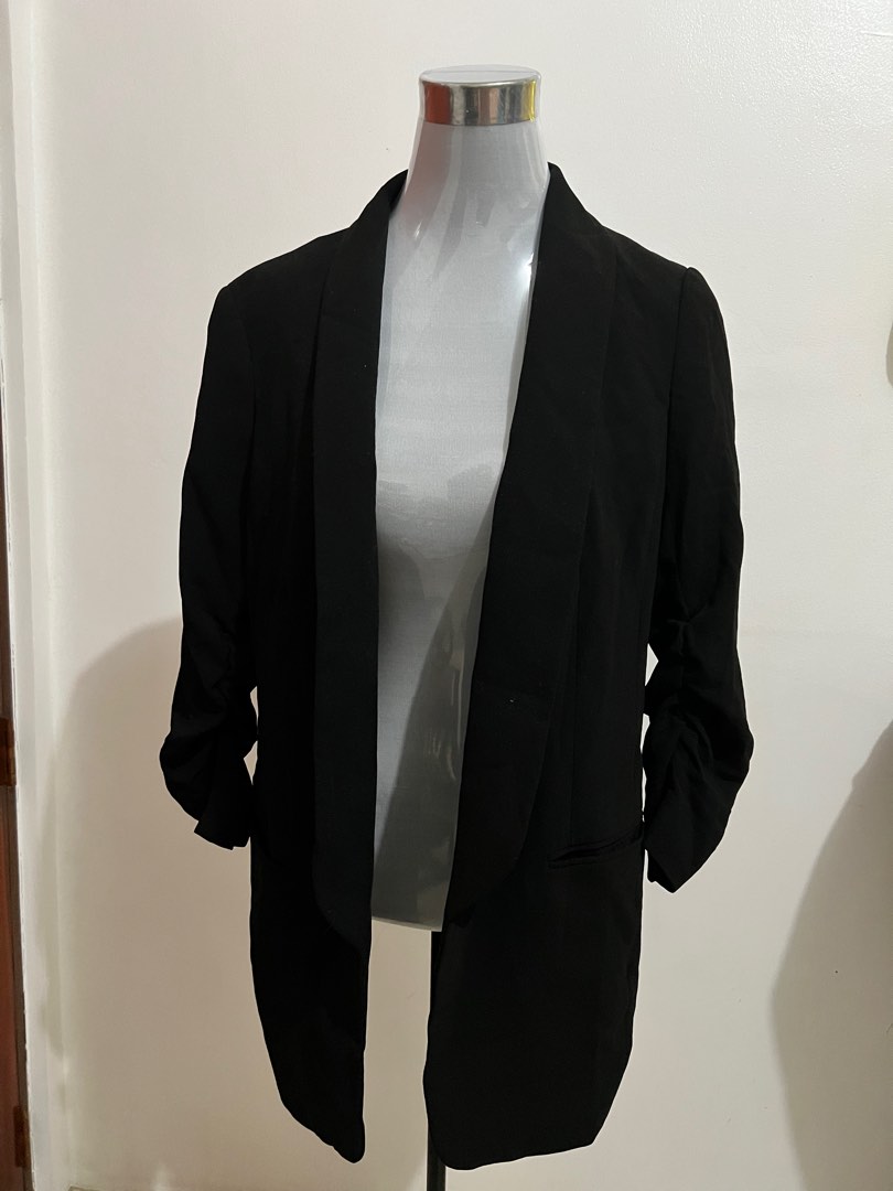 Black Open Blazer, Women's Fashion, Coats, Jackets and Outerwear on ...