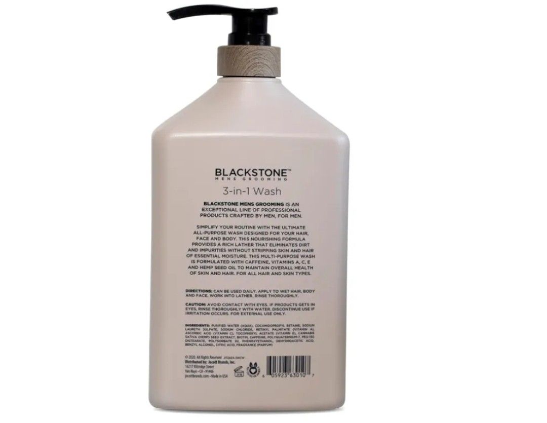 BLACKSTONE MEN'S GROOMING 3-IN-1 HAIR, FACE, AND BODY WASH, Beauty ...