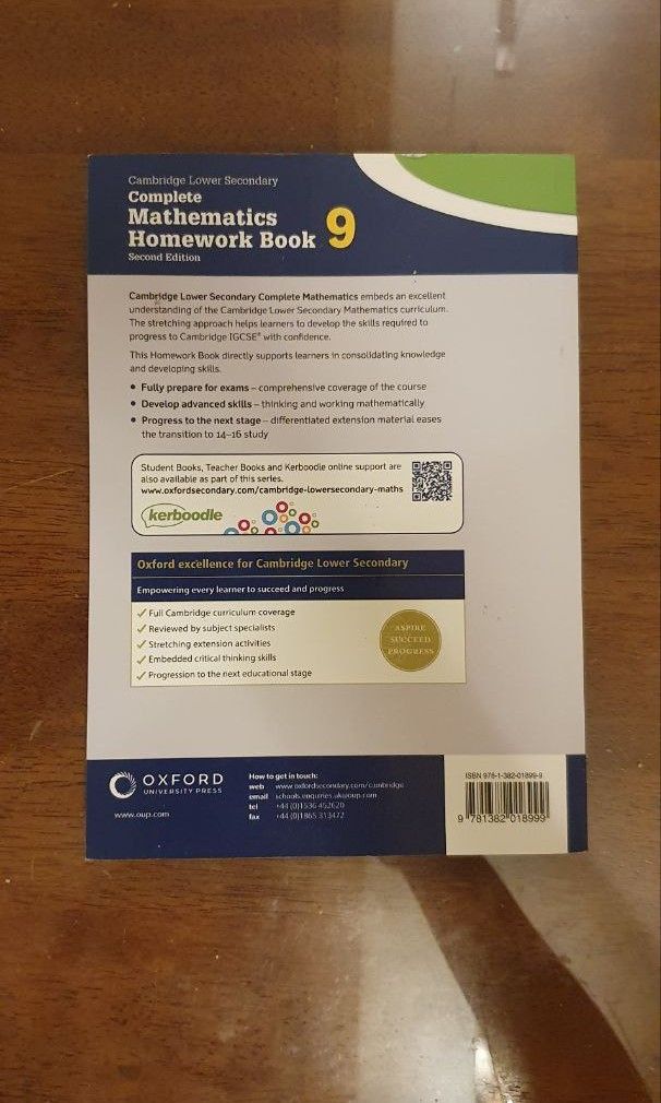 Cambridge Lower Secondary Complete Mathematics Second edition 9 Homework Book Oxford, Hobbies ...
