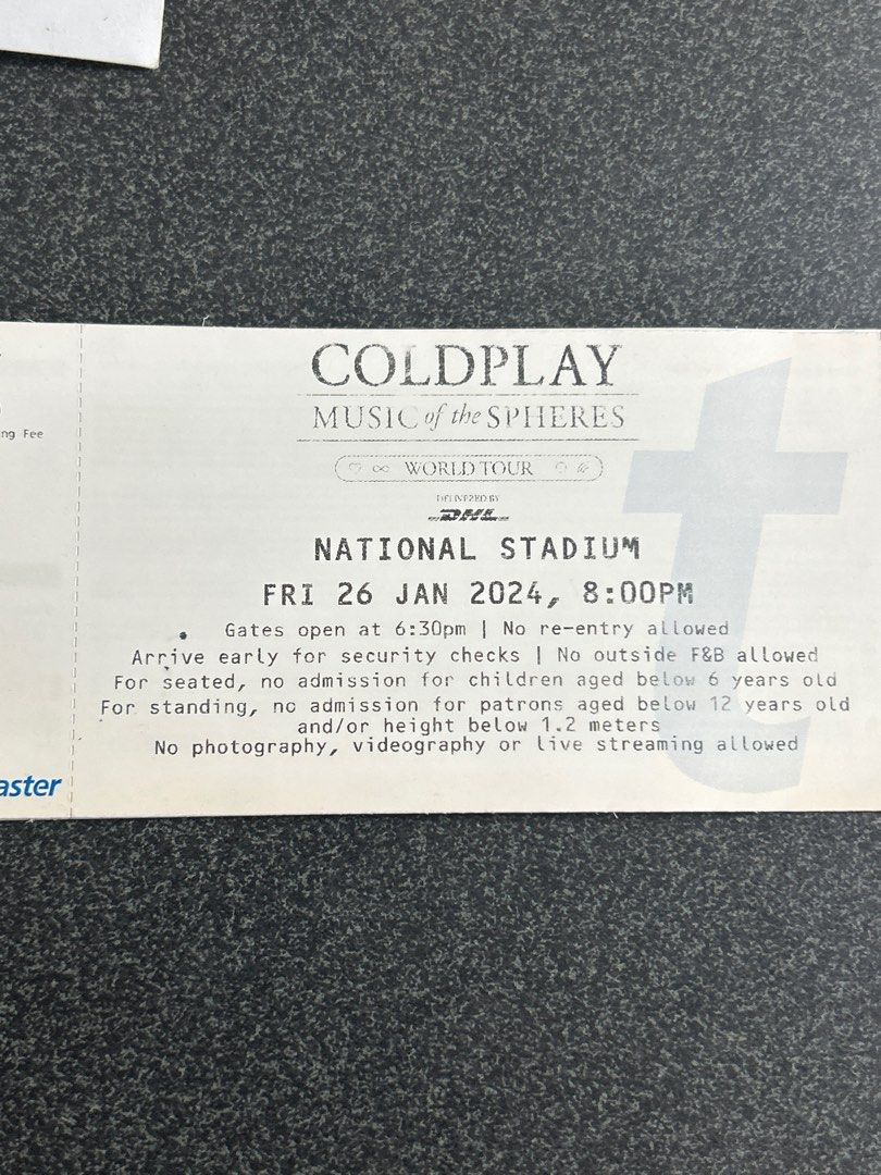 CAT 2 COLDPLAY TICKET, Tickets & Vouchers, Event Tickets on Carousell
