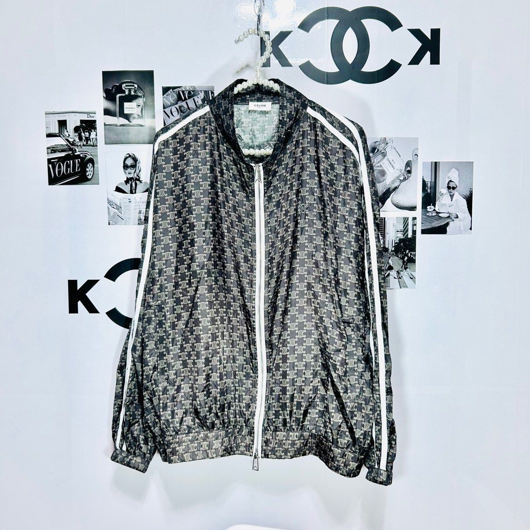 Celine windbreaker mono jacket, Luxury, Apparel on Carousell