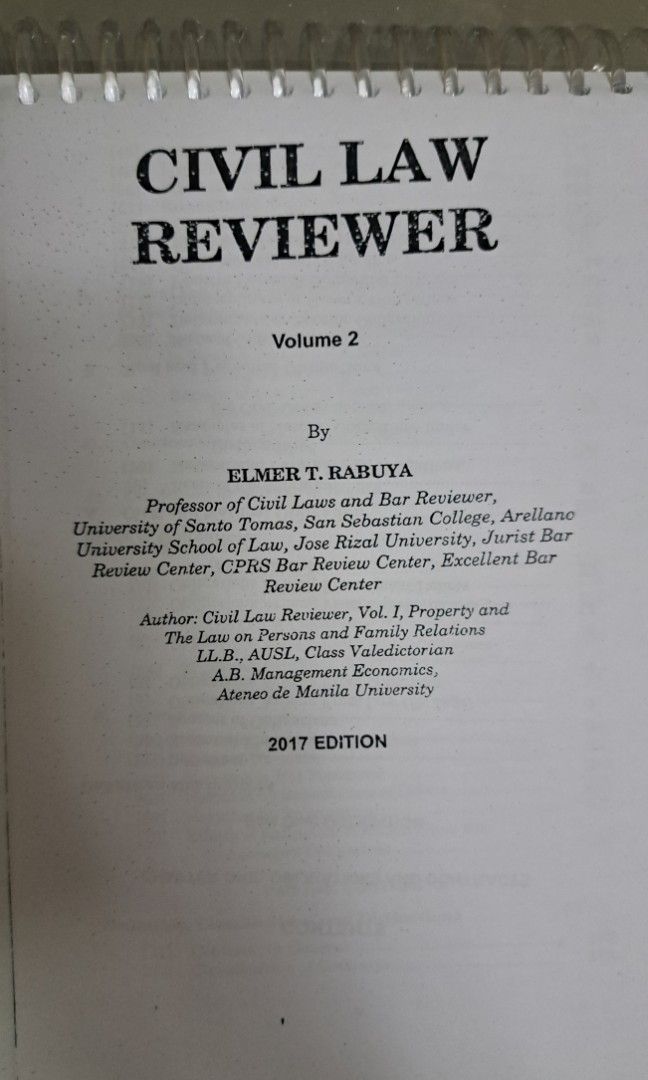 Civil Law Reviewer Rabuya Vol 2, Everything Else, Looking For on Carousell