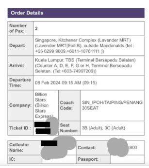 CNY Coach Bus ticket from Singapore to KL, Tickets & Vouchers, Local ...