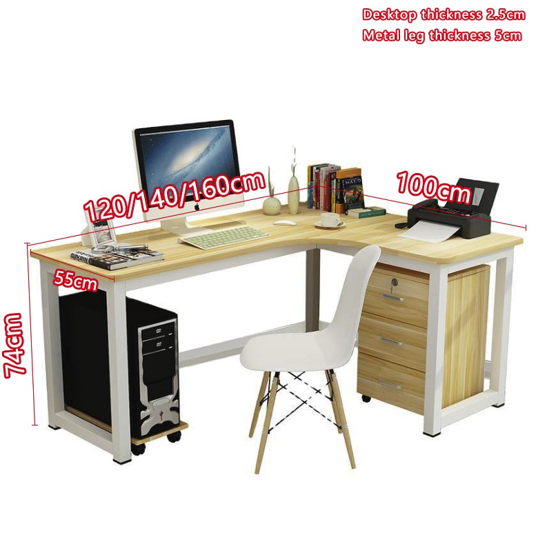 COD ! Study Table Desk Computer Table L-shaped Desk NEW Light Wood ...