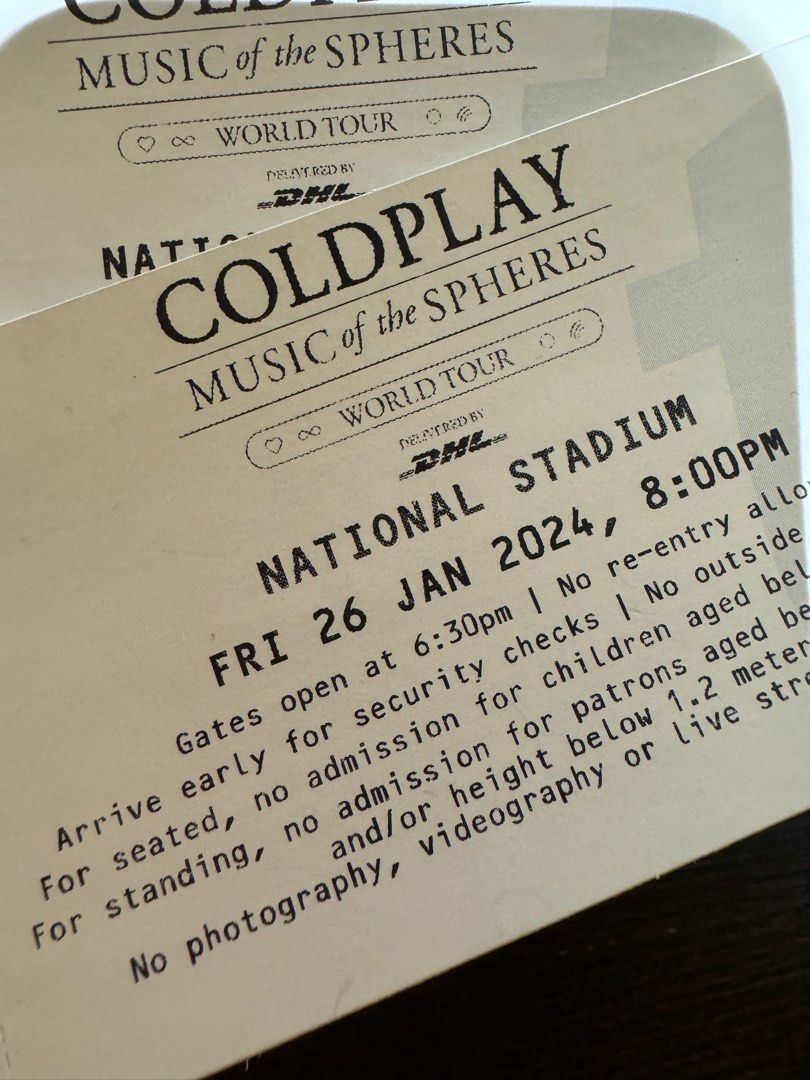 Coldplay Cat 8 (Pair) - 26 Jan 2024, Tickets & Vouchers, Event Tickets ...