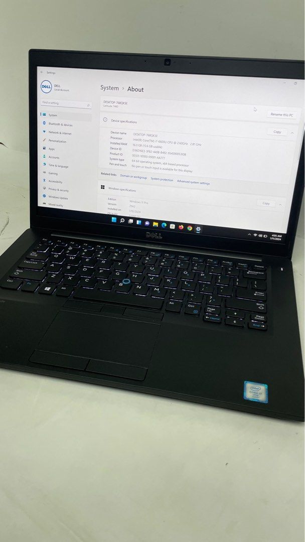 Dell Core i7 Laptop# Ram 16GB # SSD 256GB#Laptop Can use Sim Card ...