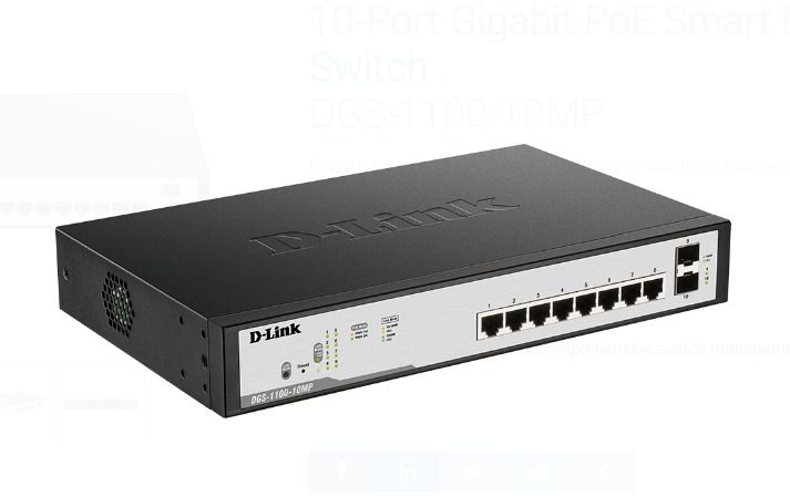 D-Link Smart Switches 10-Port-Gigabit-DGS-F1100-10PS-E, Computers ...