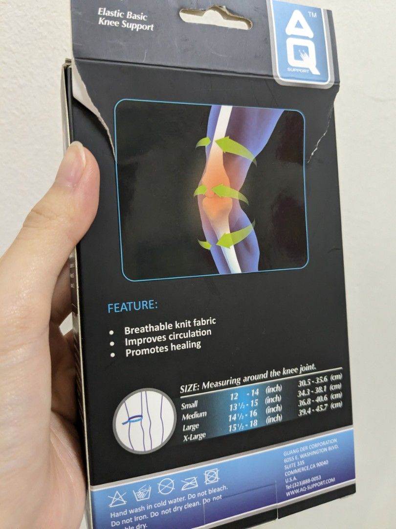 Elastic basic knee support, Health & Nutrition, Braces, Support ...