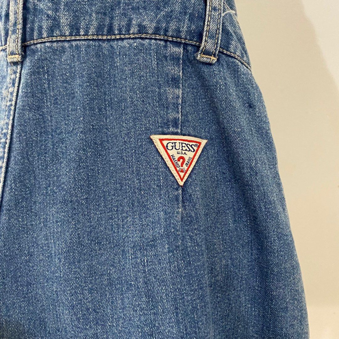 Guess Denim Overalls Jumper, Women's Fashion, Bottoms, Shorts on Carousell