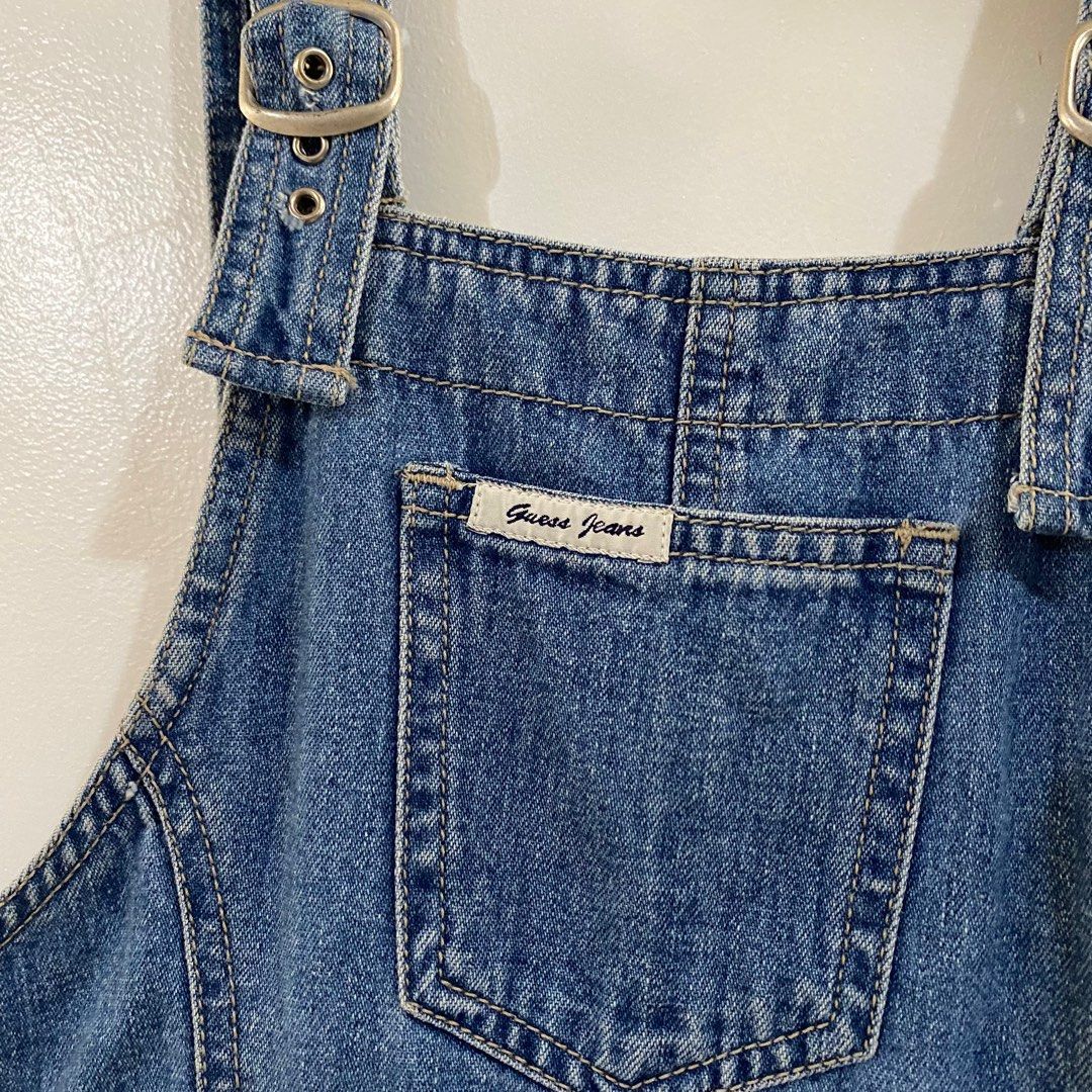 Guess Denim Overalls Jumper, Women's Fashion, Bottoms, Shorts on Carousell
