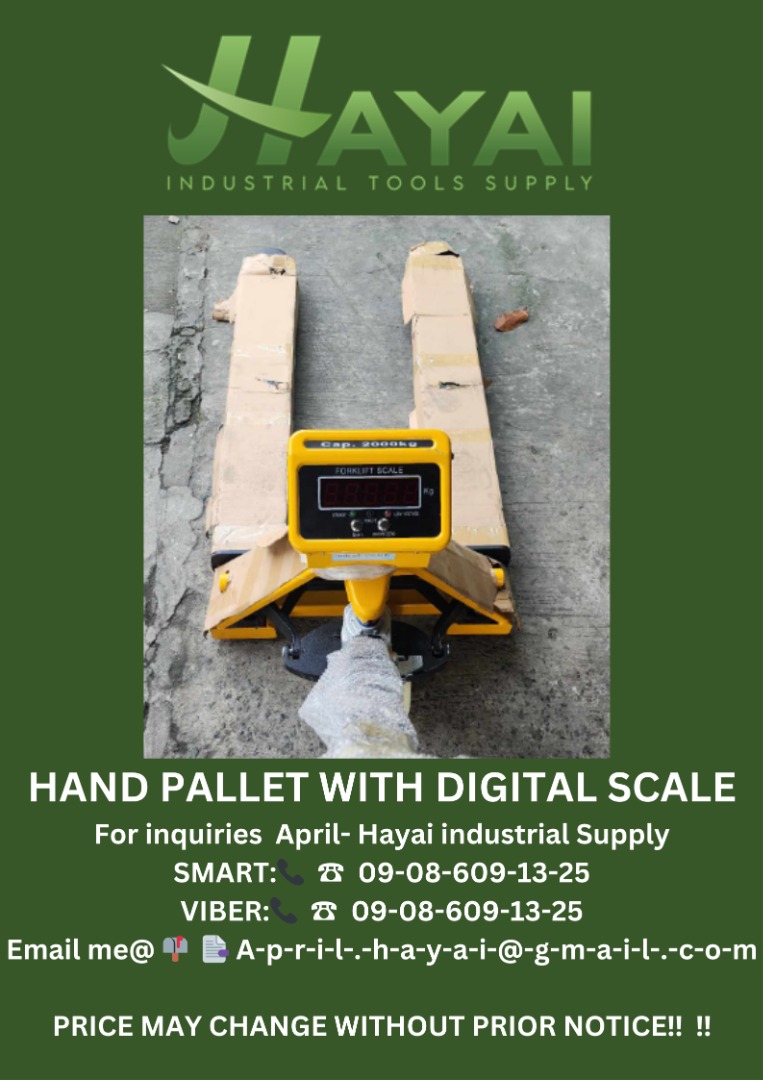Hand pallet with digital scale, Commercial & Industrial, Construction ...