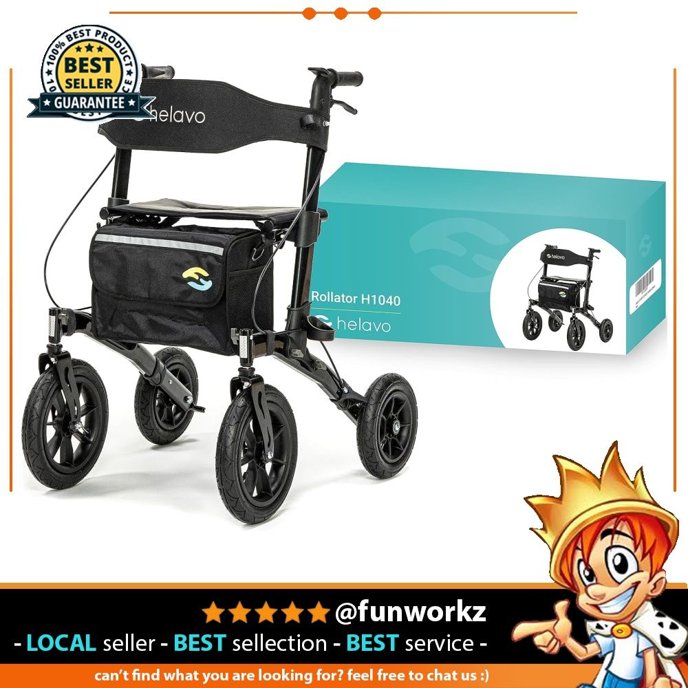 Helavo Foldable All Terrain Walker with Seat - Outdoor Walker for ...