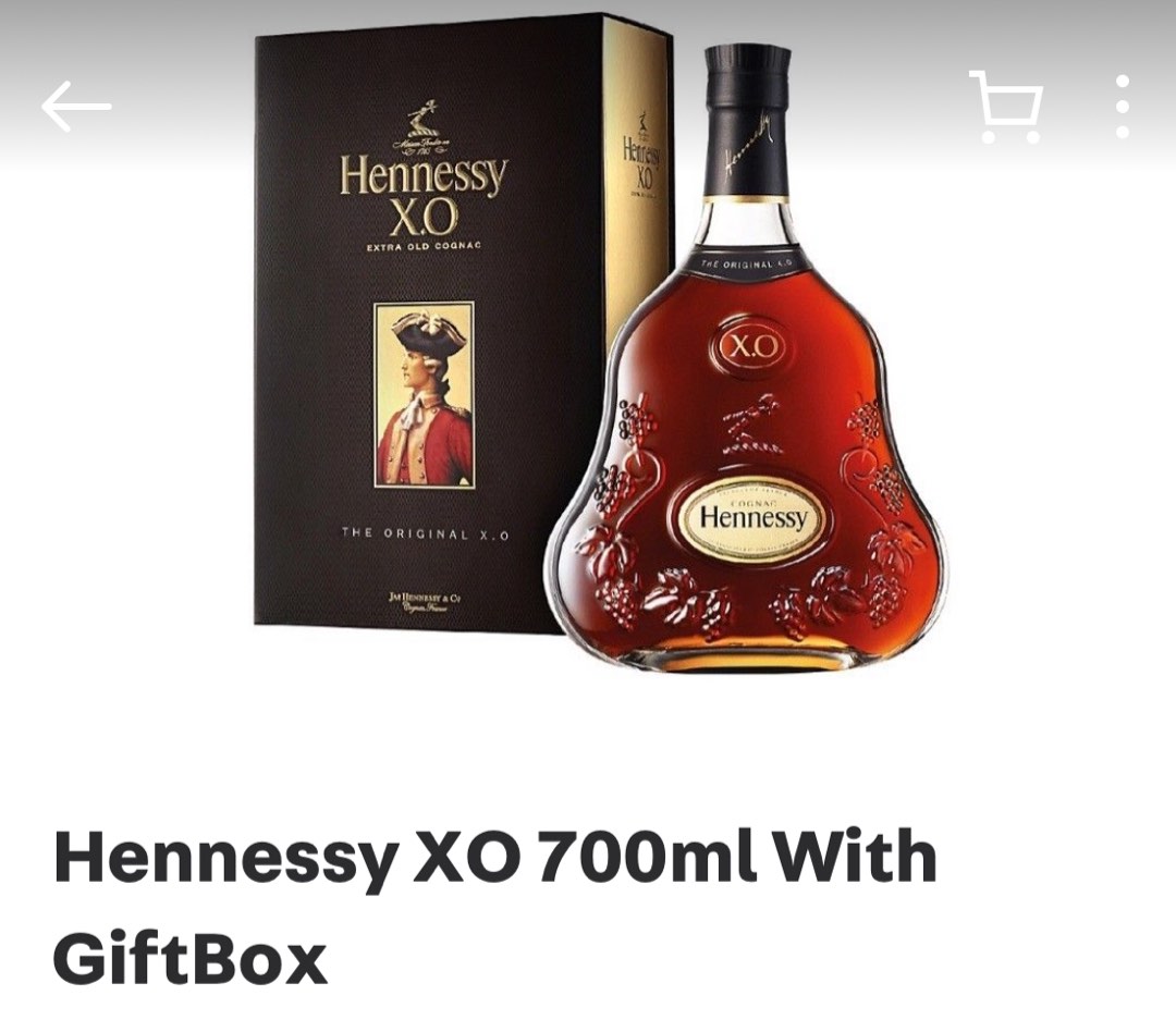 Hennessy XO 700ml, Food & Drinks, Beverages on Carousell