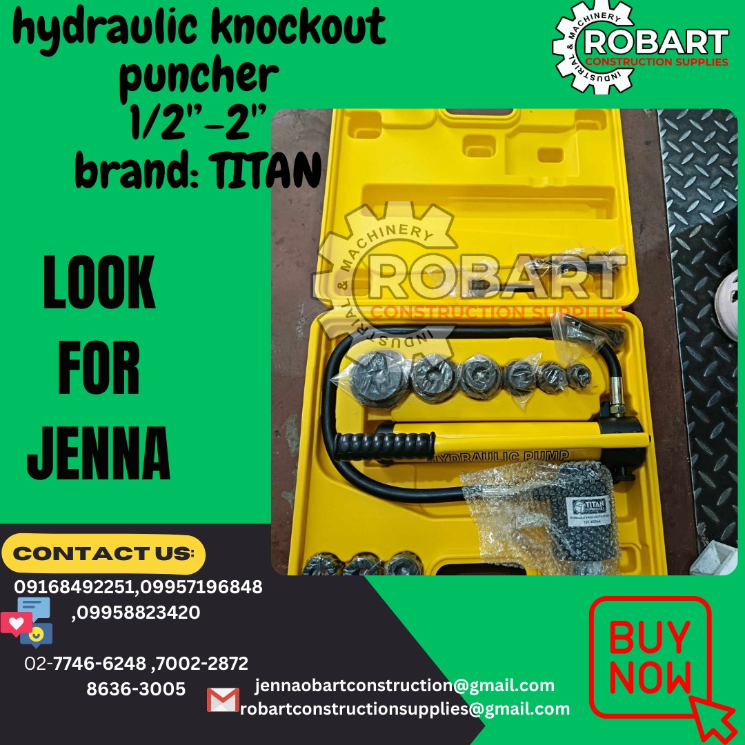 hydraulic knockout puncher model: tst-kop8b capacity: 1/2-2" brand ...