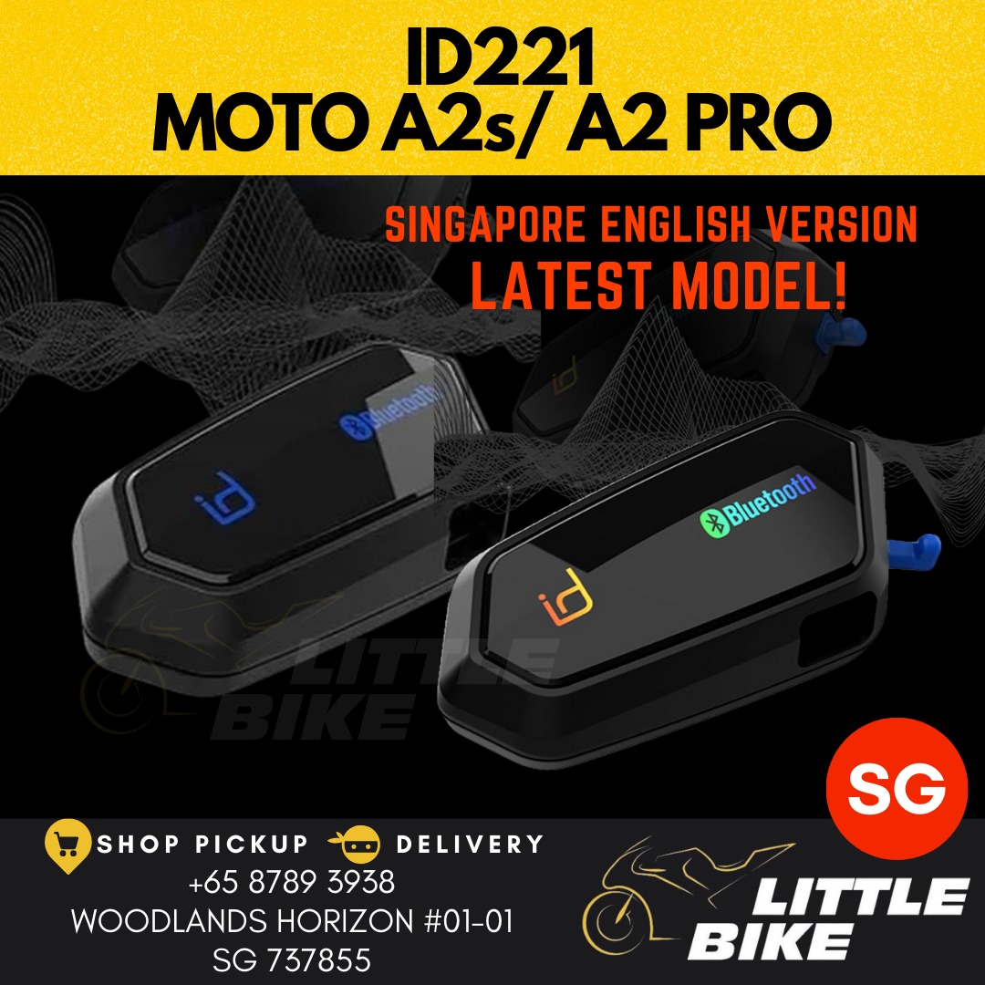 ID221 Moto A2s / PRO Motorcycle helmet intercom communication system a2 bluetooth headset a1 ...