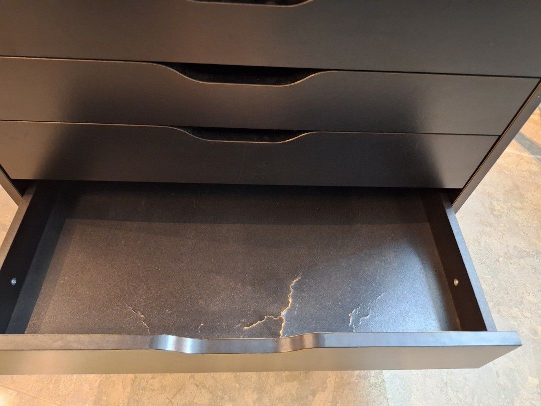 Ikea Alex drawers black, Furniture & Home Living, Furniture, Shelves ...
