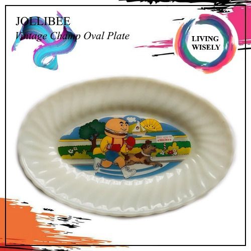Jollibee Vintage Champ Oval Plate, Hobbies & Toys, Memorabilia ...