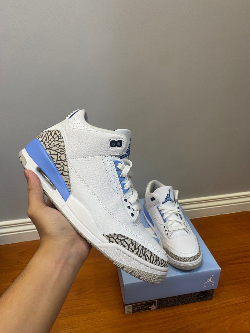 Jordan 3 UNC, Men's Fashion, Footwear, Sneakers on Carousell