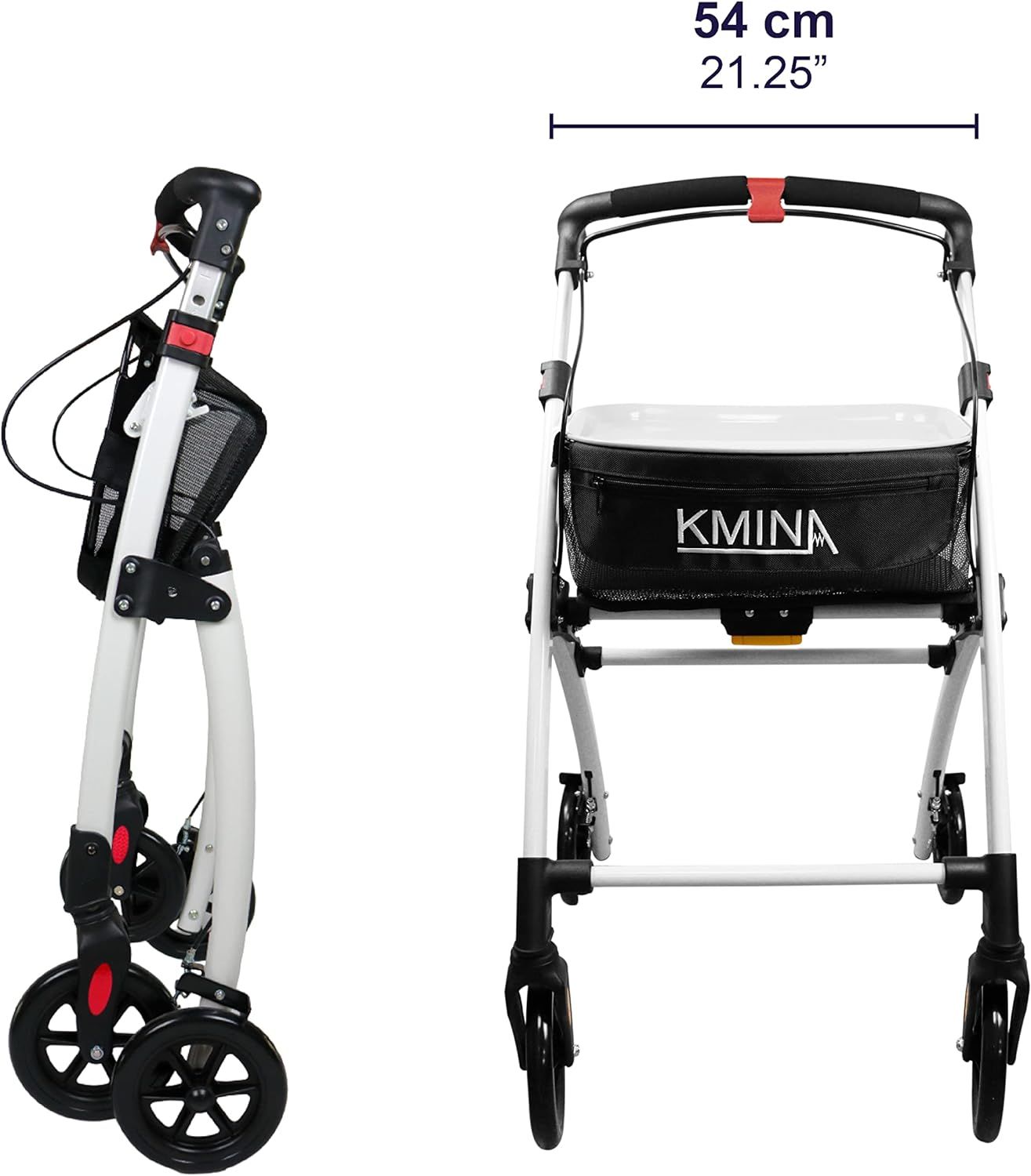 KMINA PRO - Rollator Walker Lightweight, Rollator Walkers for Seniors ...