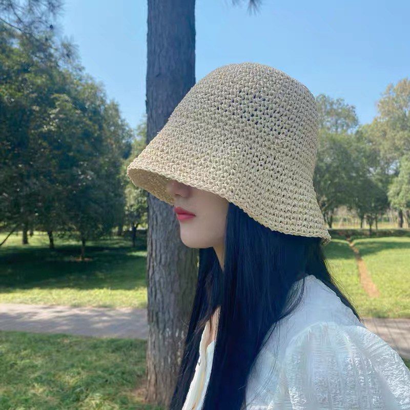 Beach Knitted Sunny Hat, Women's Fashion, Watches & Accessories, Hats ...
