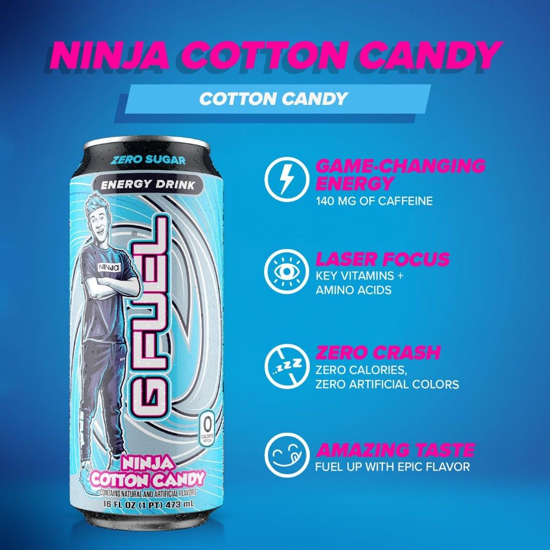 Limited Edition G Fuel Ninja Cotton Candy, Food & Drinks, Beverages on ...