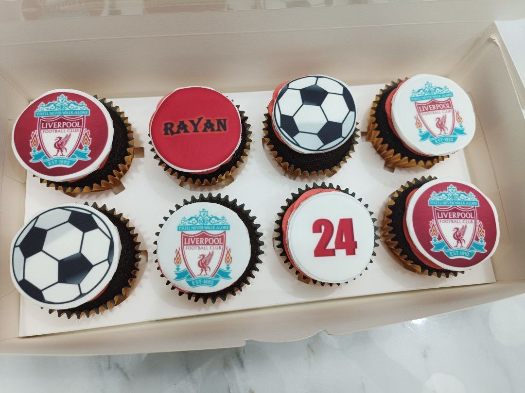 Liverpool cupcakes (customised), Food & Drinks, Homemade Bakes on Carousell