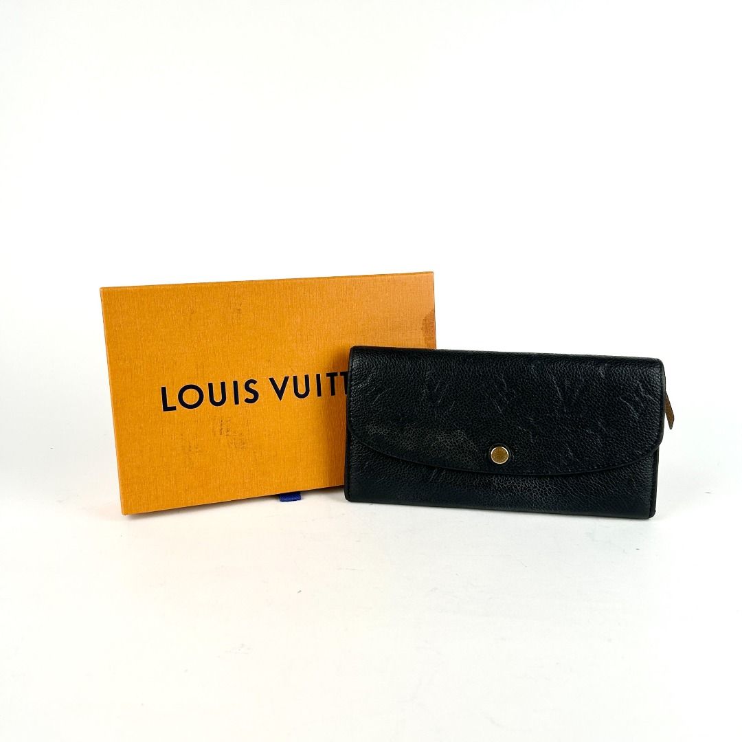 Louis Vuitton Emilie Wallet in Black Monogram Empreinte Leather, Luxury ...