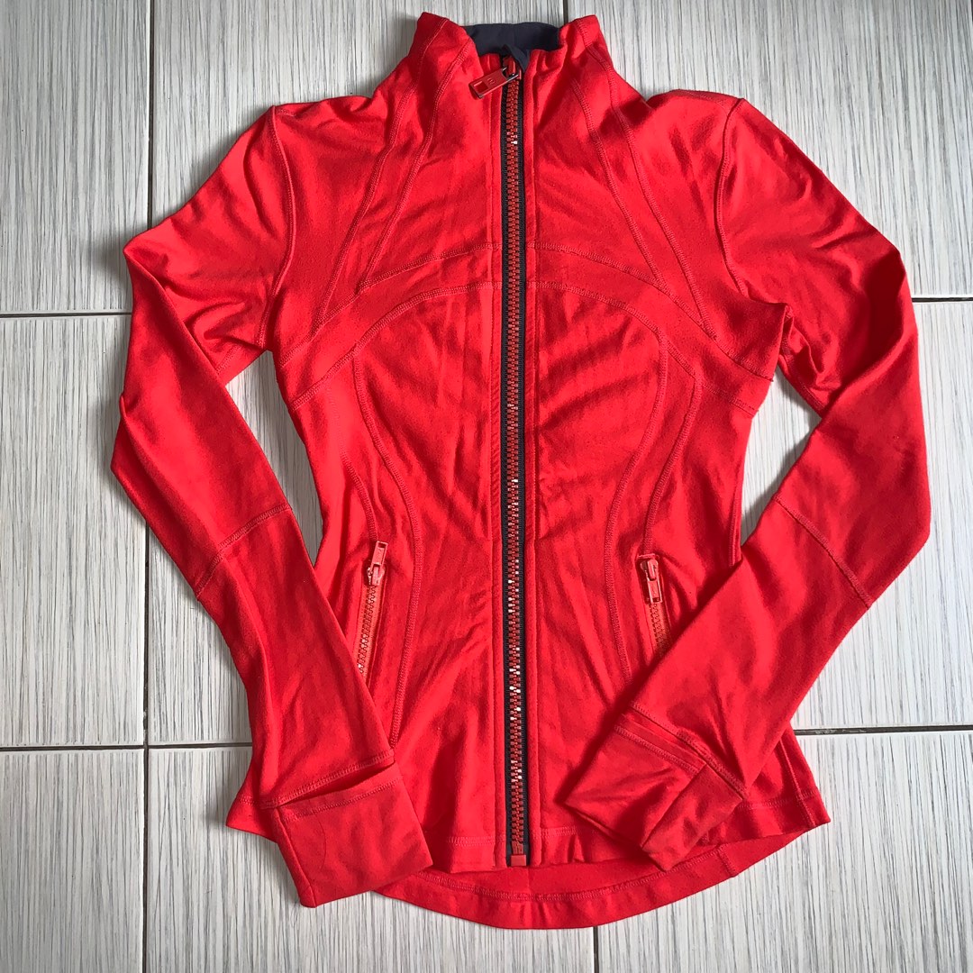 Lululemon neon orange jacket, Women's Fashion, Activewear on Carousell